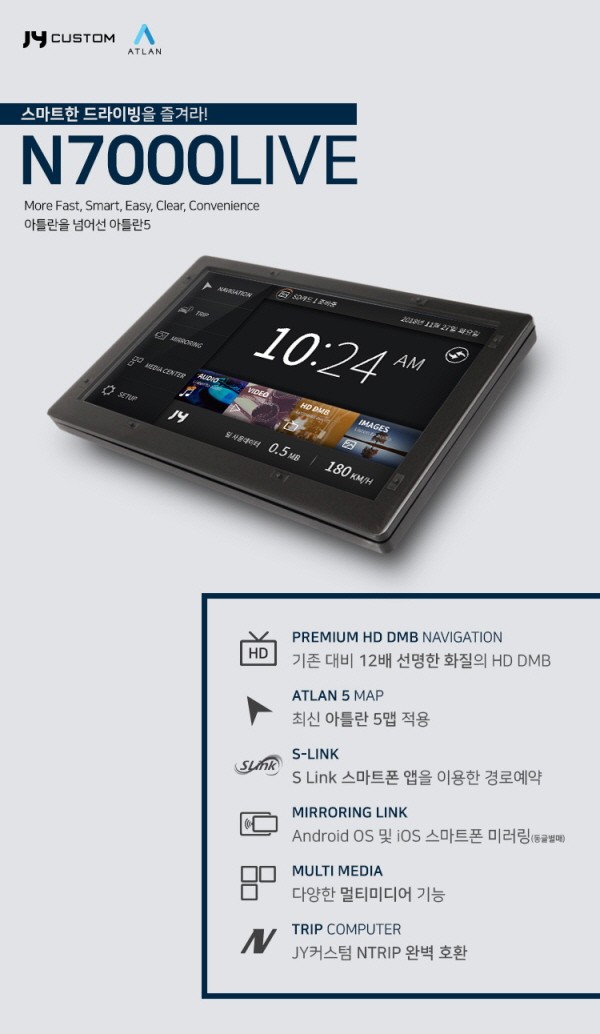 인천 / 싼타페DM JYcustom N7000 LIVE 아틀란5 네비교체 / 인천 경인카 / 서구.계양.부평 – 오카네비